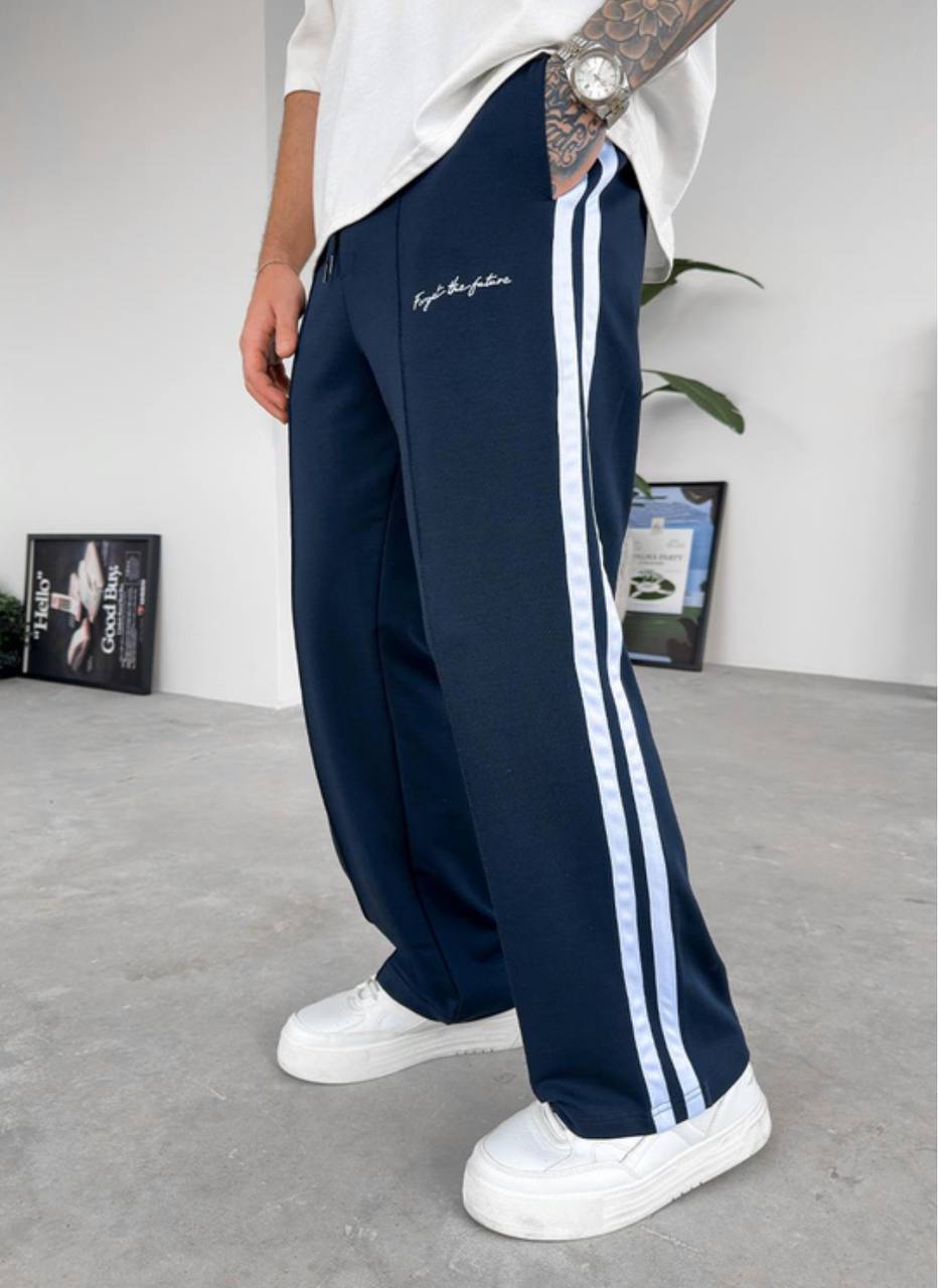 Striped Embroidered Sweatpants (Available in Black & Navy Blue ...